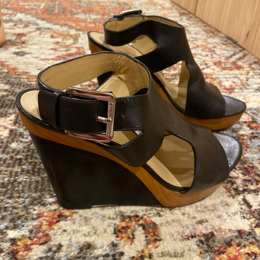 Michael Kors Josephine Chunky Wedge Sandals With Buck… - Gem